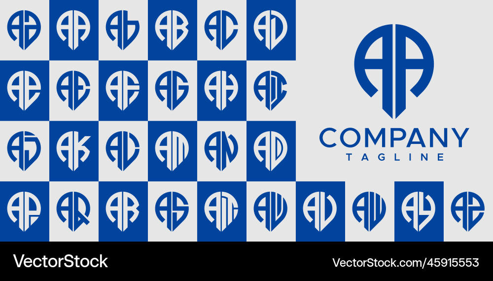 Modern pin point letter aa a logo design Vector Image