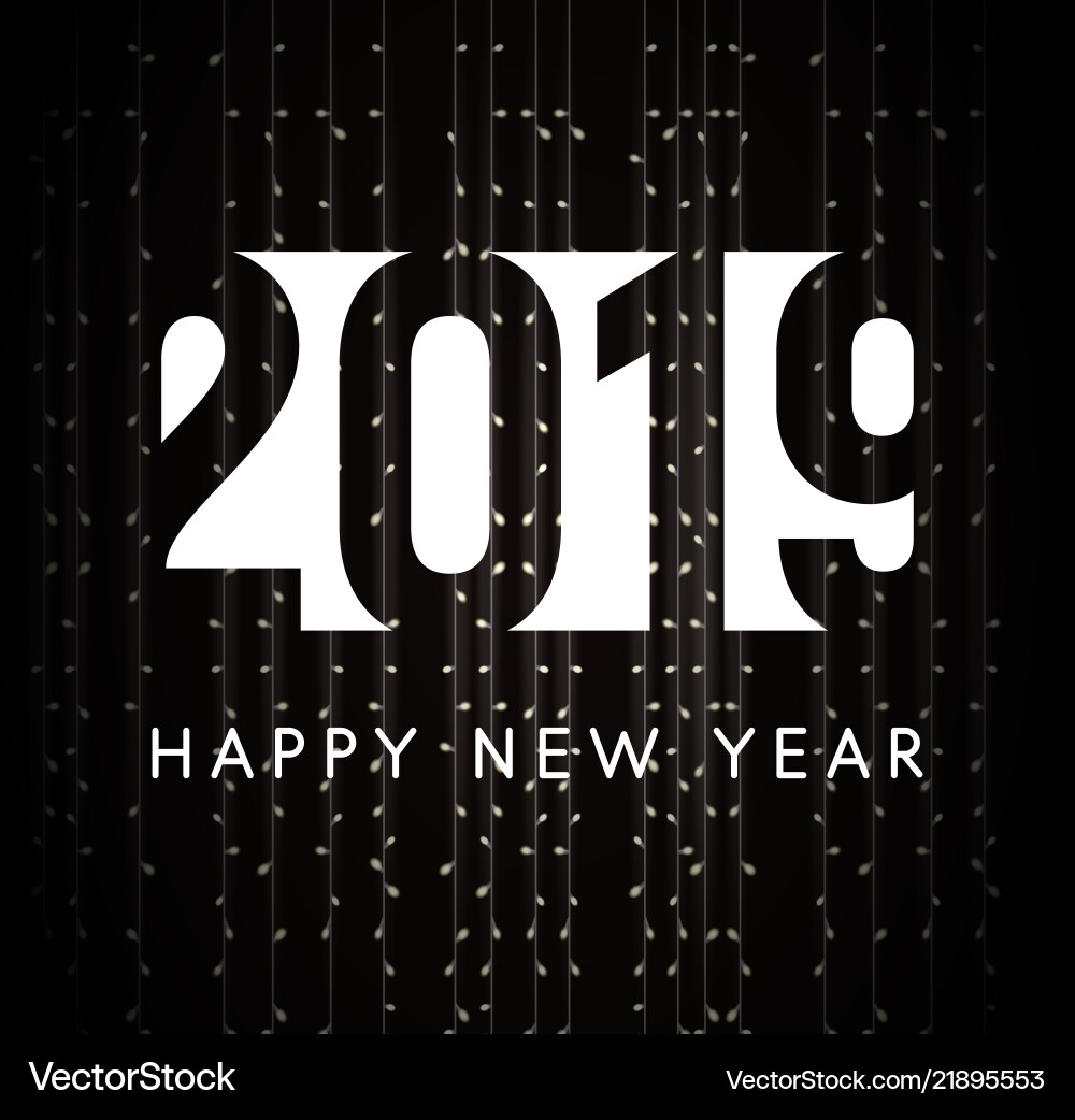 New year greeting card 2019 sign Royalty Free Vector Image