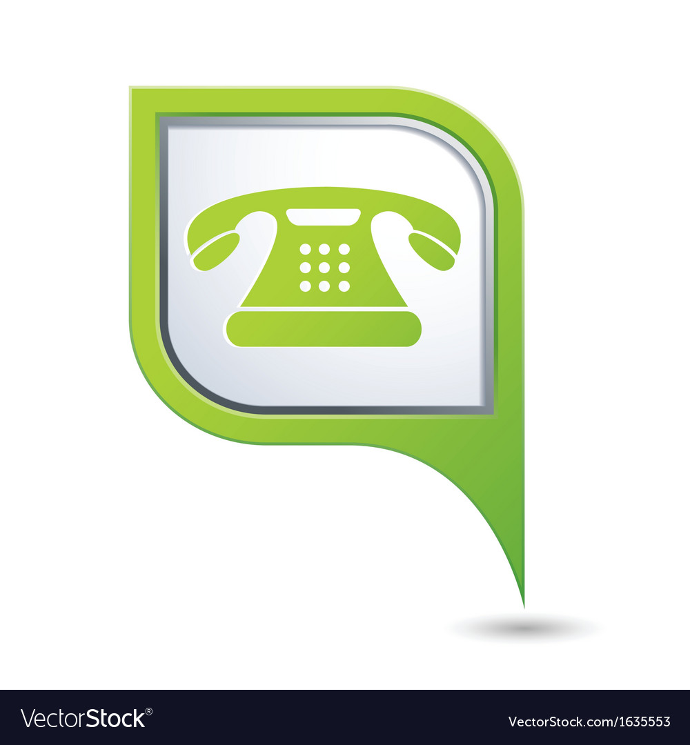 Phone icon green map pointer Royalty Free Vector Image