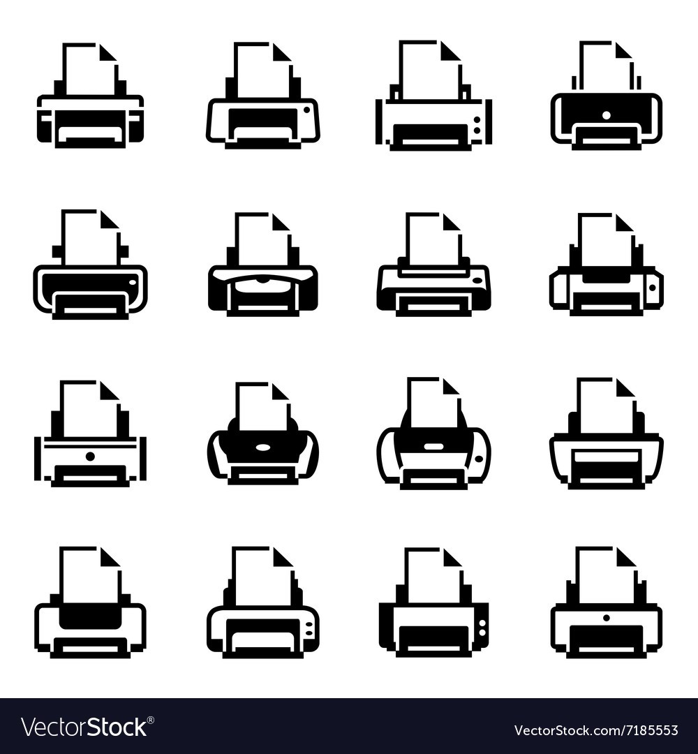 Printer icon set Royalty Free Vector Image - VectorStock