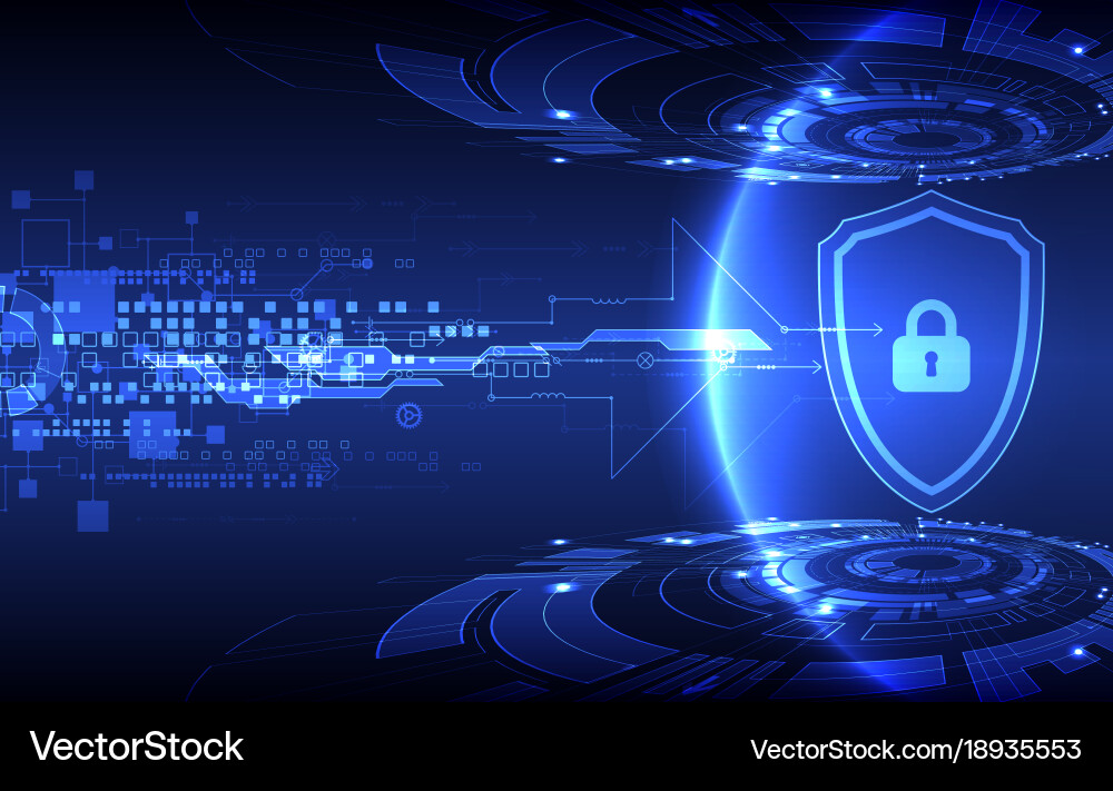 Protection concept of digital and technological Vector Image