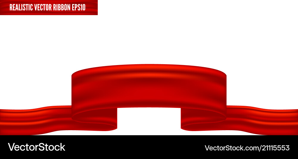Realistic red ribbon as a banner Royalty Free Vector Image
