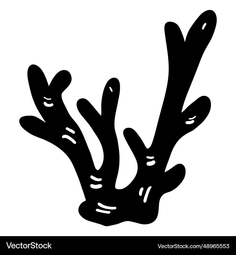 Reef coral detailed silhouette Royalty Free Vector Image