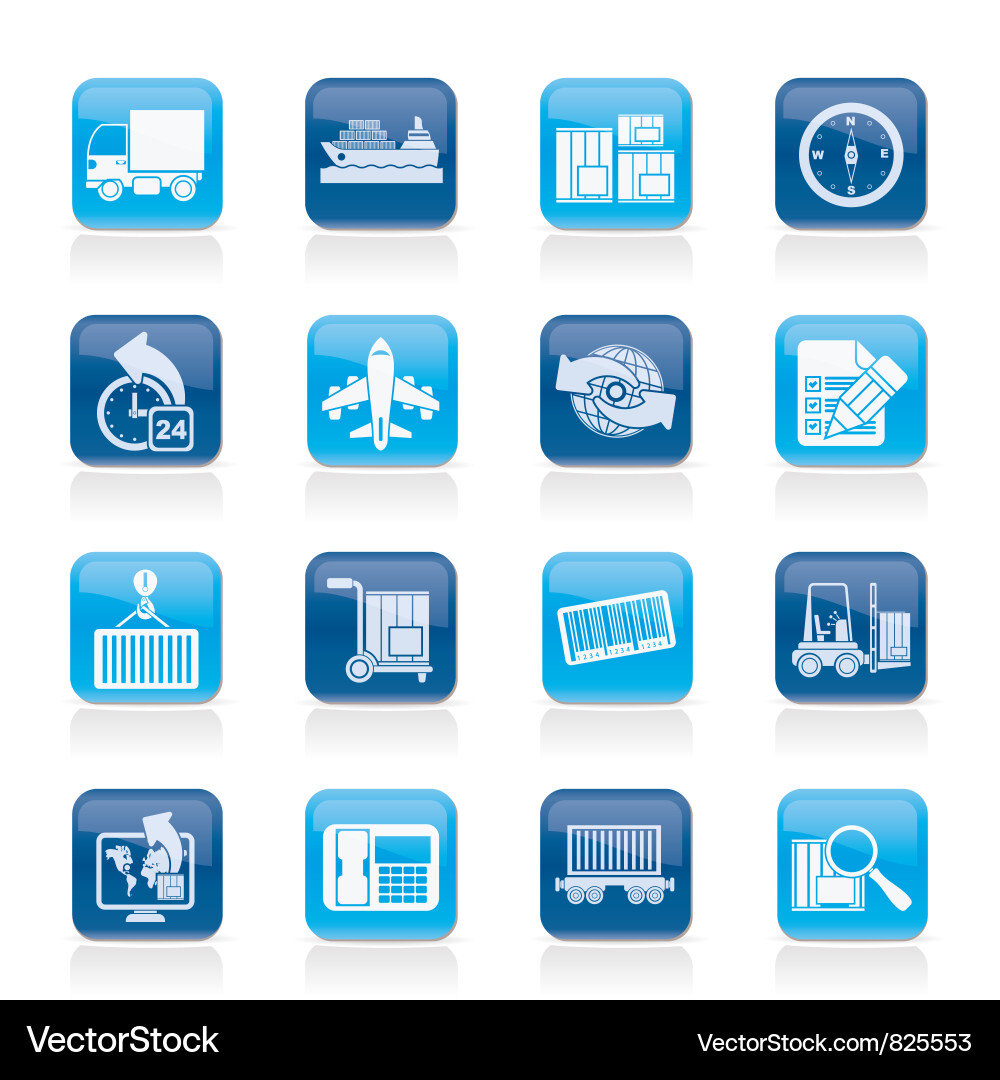Shipping and logistics icons Royalty Free Vector Image