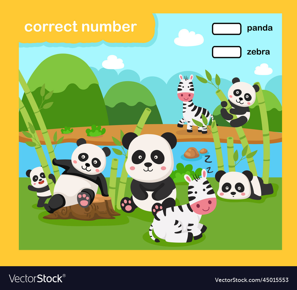 Write the correct numbers Royalty Free Vector Image