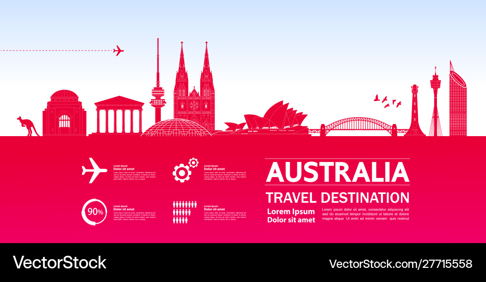 Australia travel destination Royalty Free Vector Image