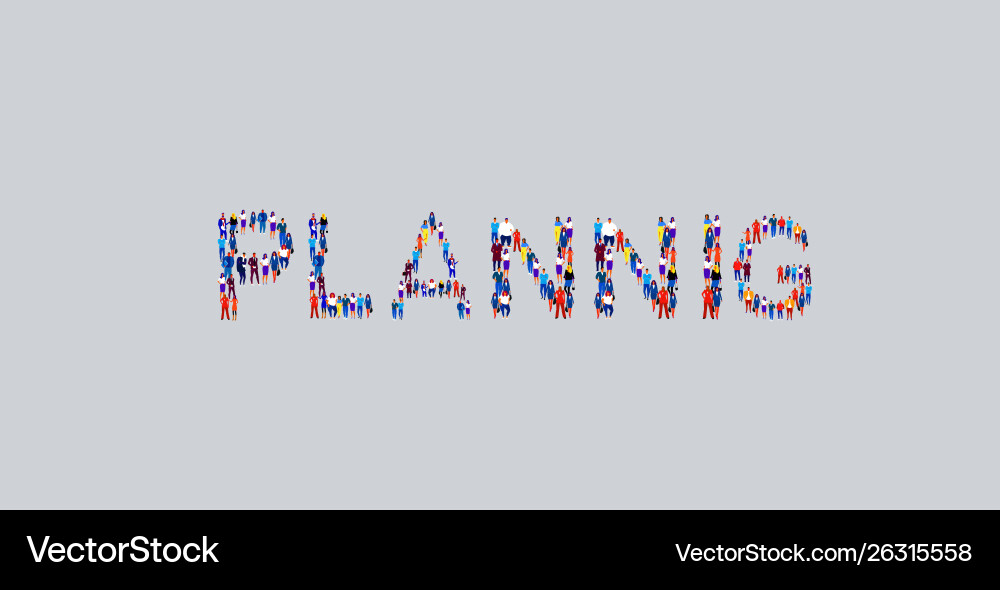 Businesspeople crowd gathering in shape Royalty Free Vector