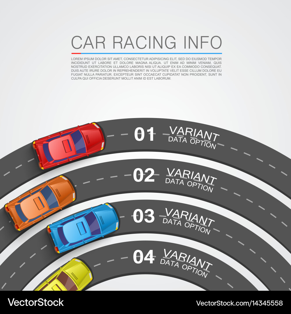 Car racing info art cover Royalty Free Vector Image