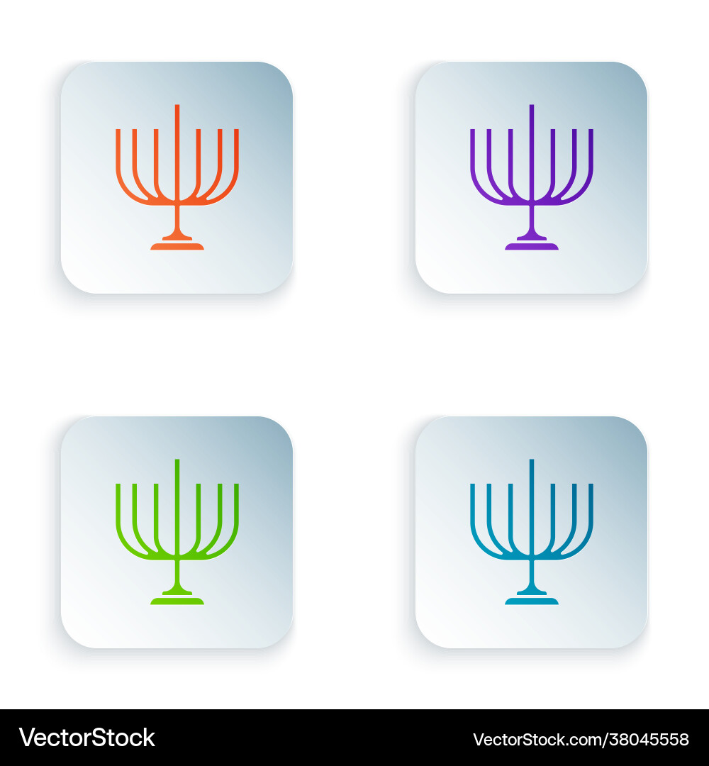 Color hanukkah icon isolated on white Royalty Free Vector
