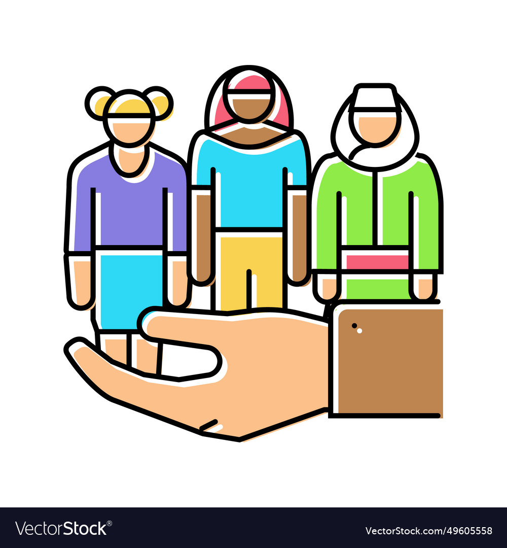 Diversity inclusion feminism woman color icon Vector Image Diversity inclusion feminism woman color icon Vector Image
