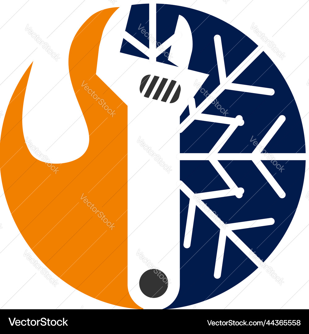 Heating cooling service logo icon brand identity Vector Image