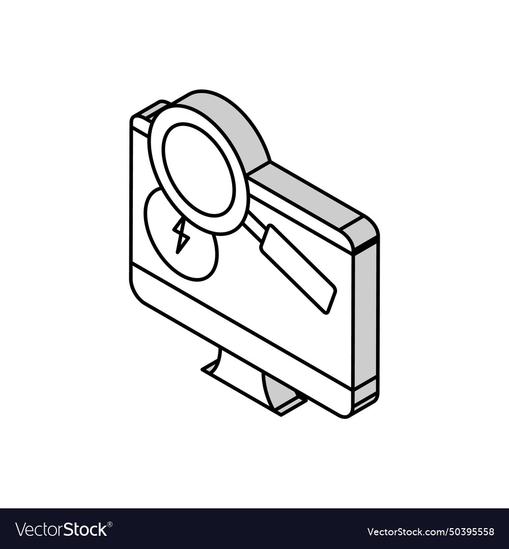 Research computer incident isometric icon Vector Image Research computer incident isometric icon Vector Image