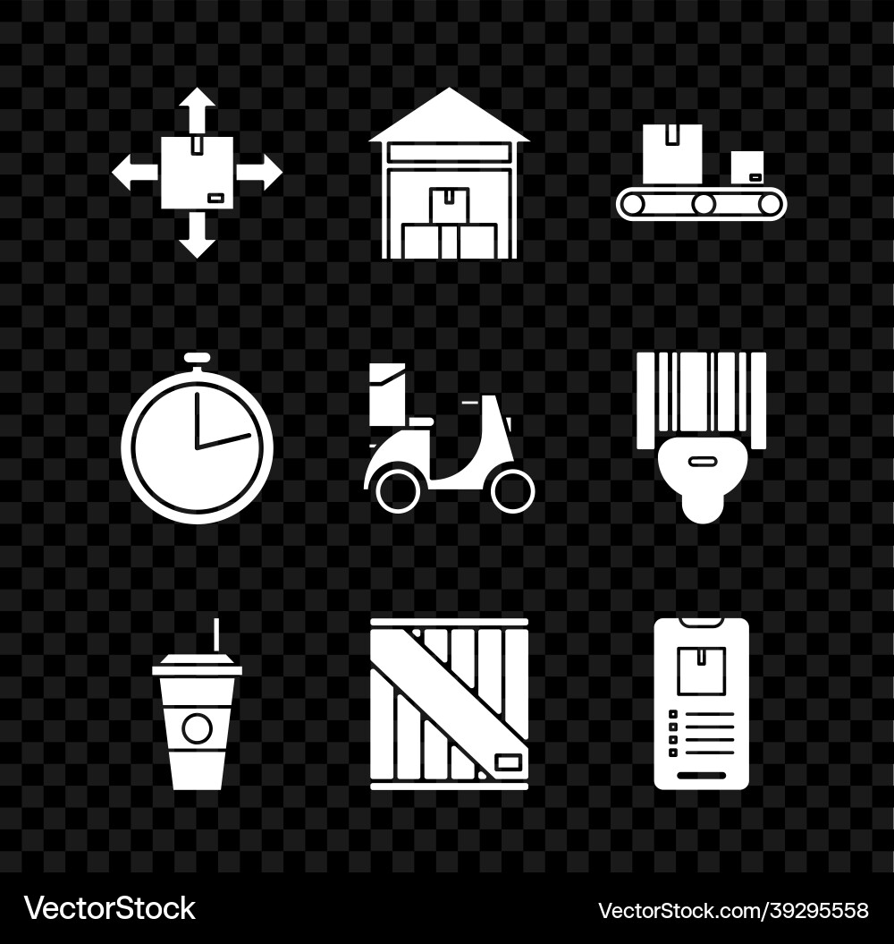 Set cardboard box with traffic symbol warehouse Vector Image