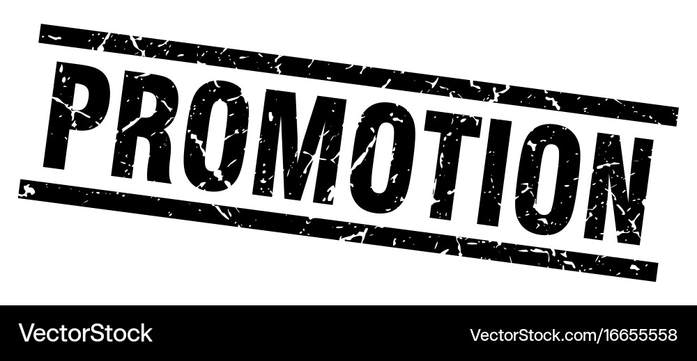 Square grunge black promotion stamp Royalty Free Vector