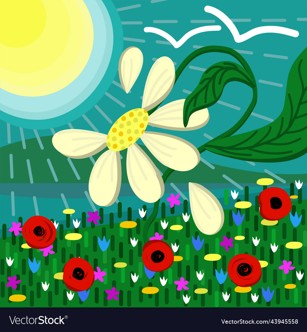 Summer landscape Royalty Free Vector Image - VectorStock