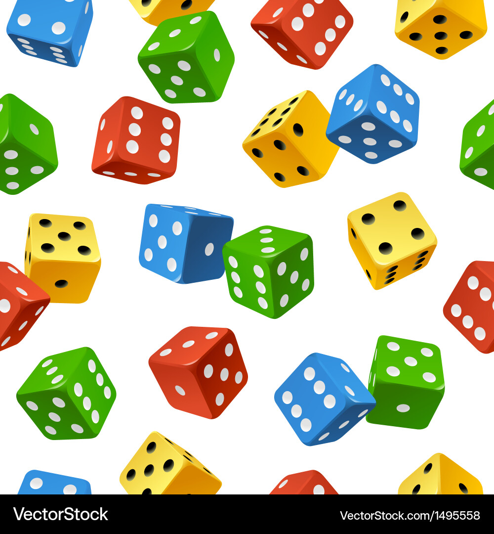 Varicolored dice seamless pattern Royalty Free Vector Image