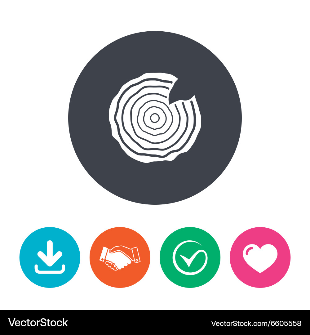 Wood sign icon tree growth rings Royalty Free Vector Image