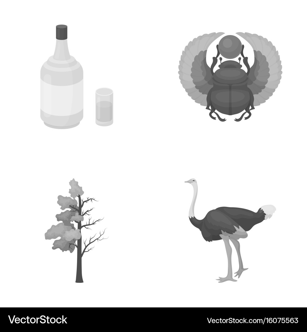 Alcohol forest and other monochrome icon Vector Image