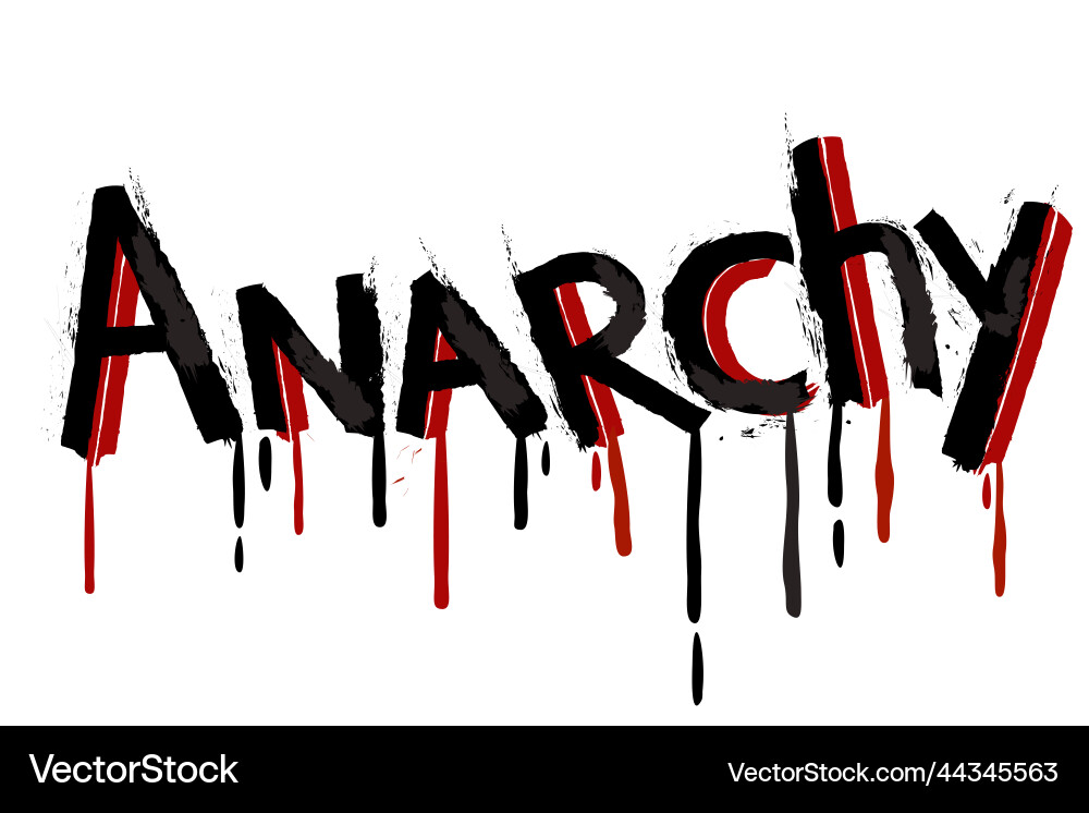 Anarchy lettering black and red colors Royalty Free Vector