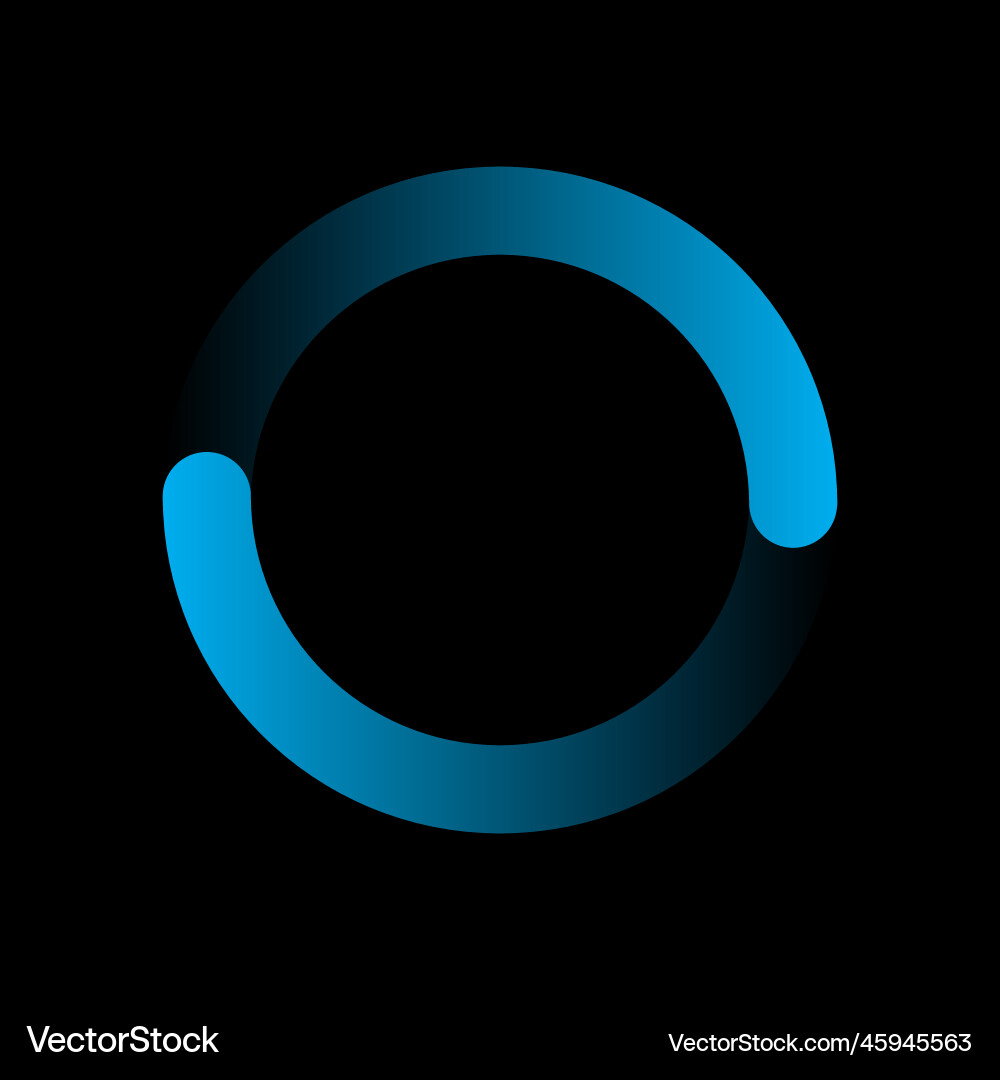 Blue neon circle black background neon swirl Vector Image