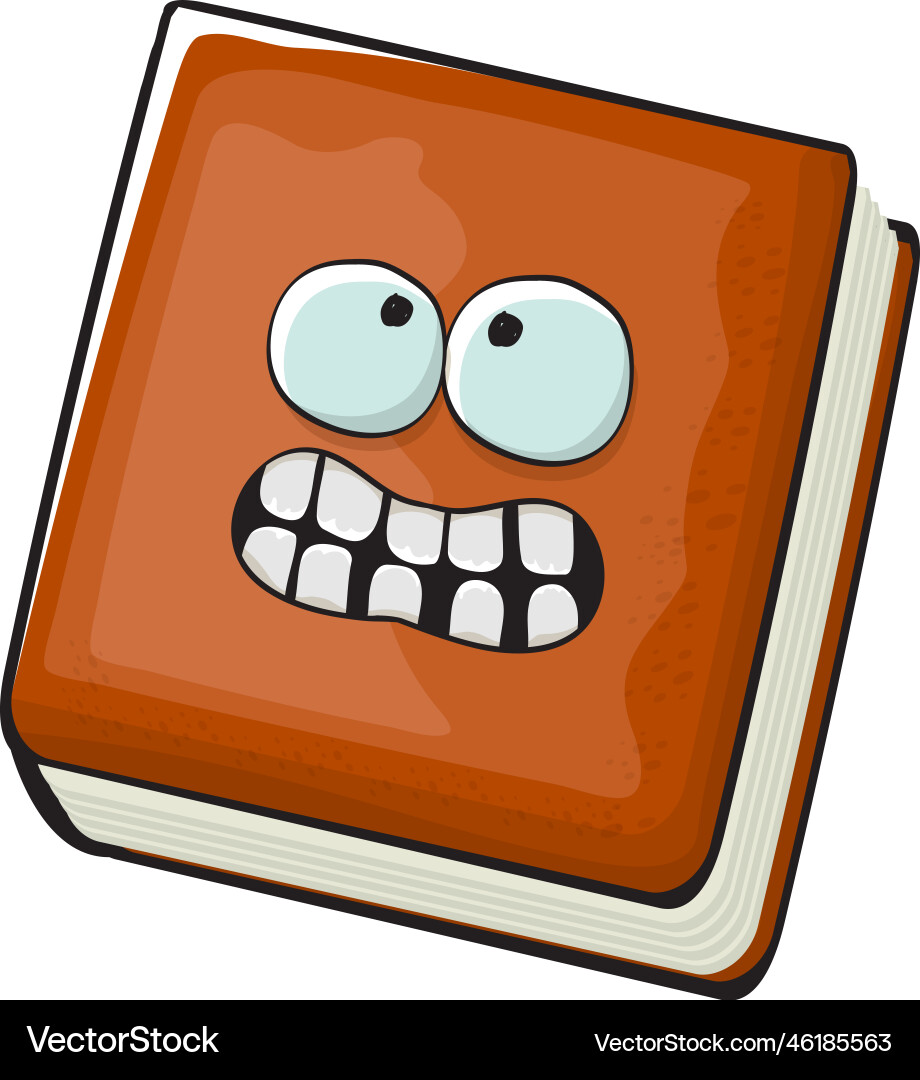 Book character cartoon brown paper Royalty Free Vector Image