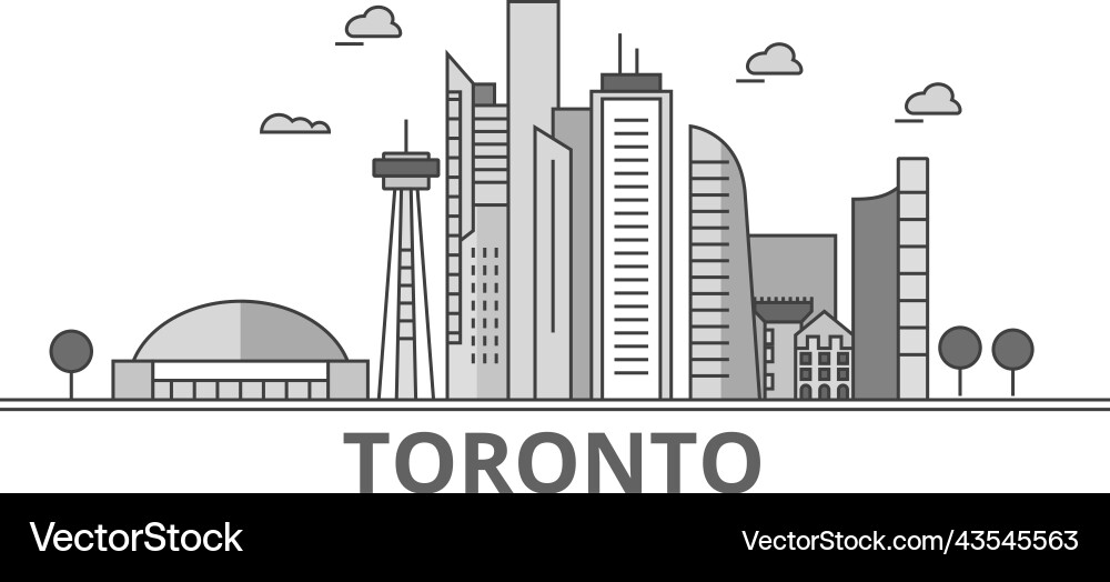Canada toronto city skyline isolated Royalty Free Vector