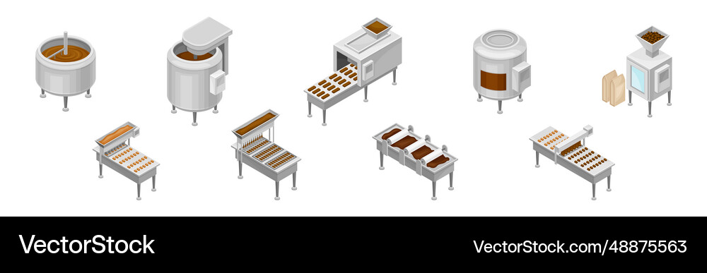 Chocolate sweets production and manufacture Vector Image