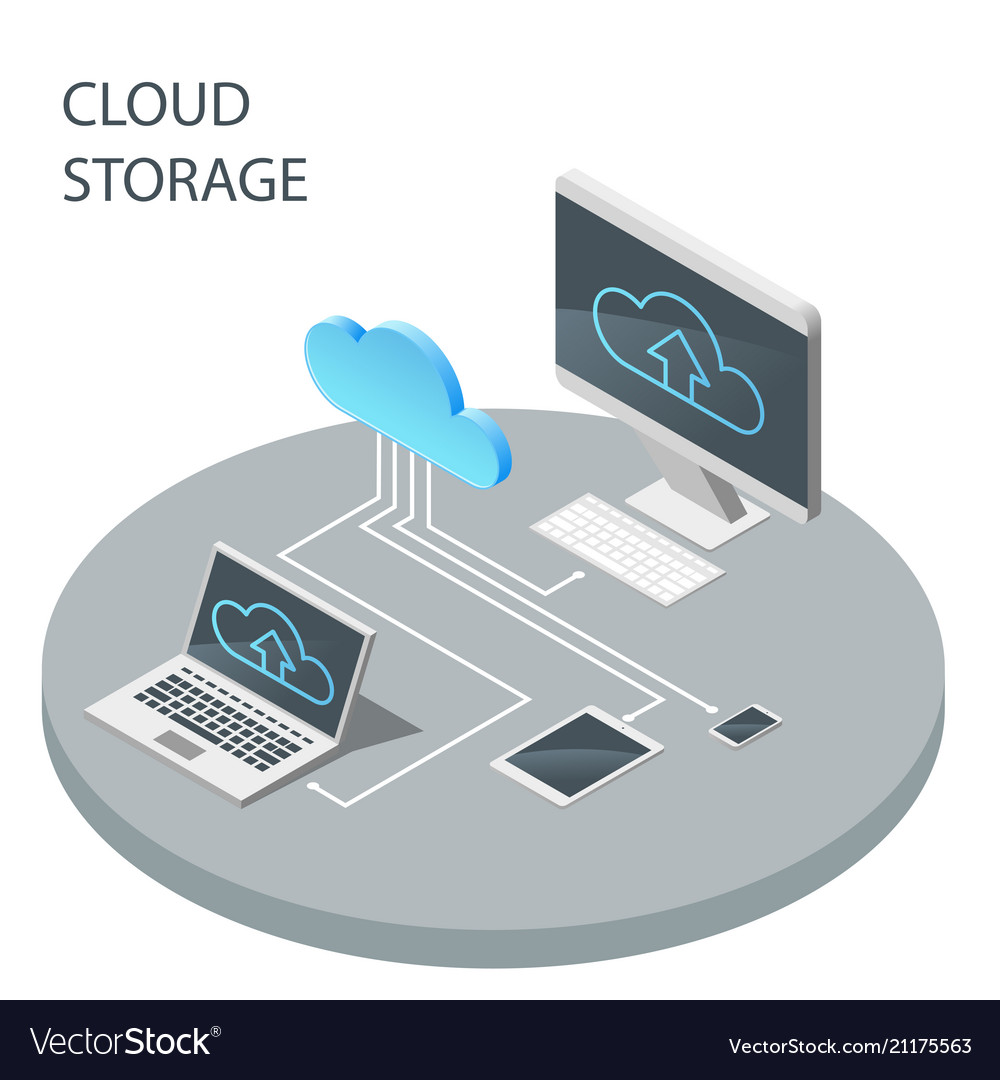 Cloud computing technology storage Royalty Free Vector Image