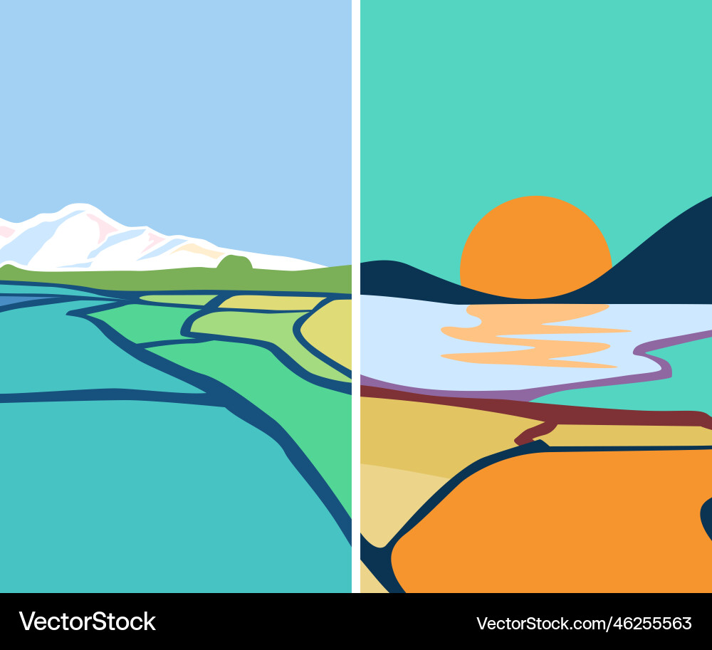 Colorful abstract rice field design Royalty Free Vector