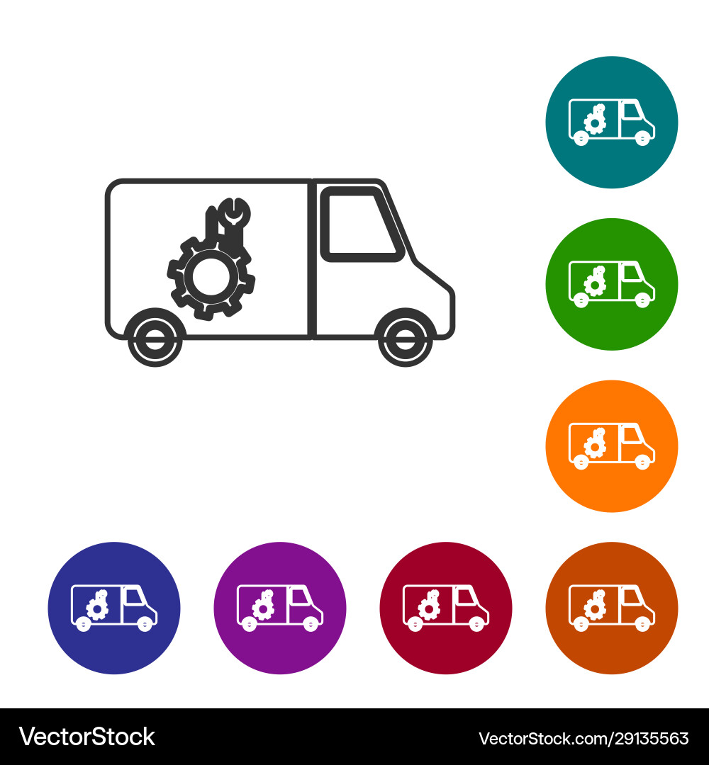 Grey line car service icon isolated on white Vector Image