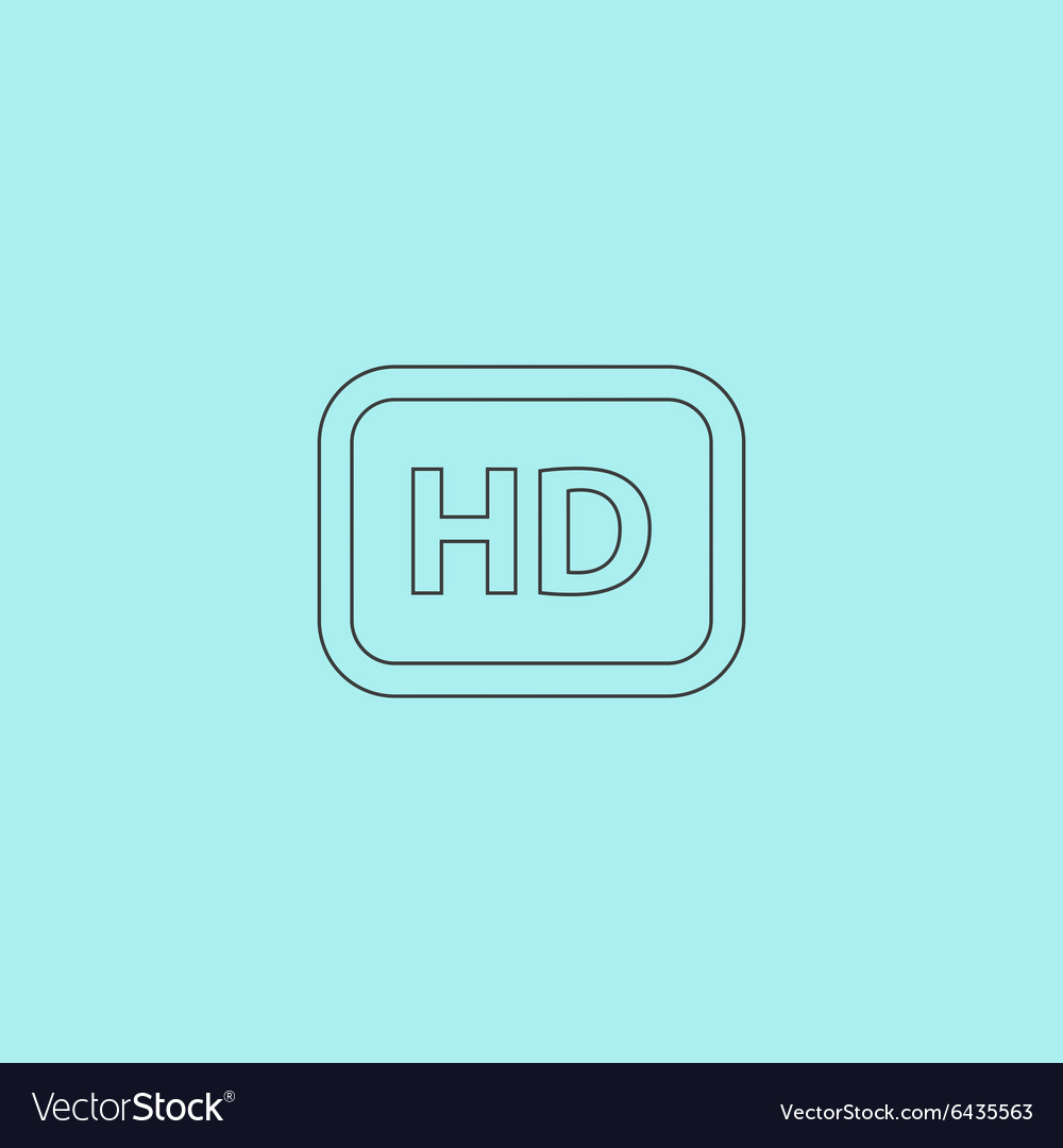 Hd word button Royalty Free Vector Image - VectorStock