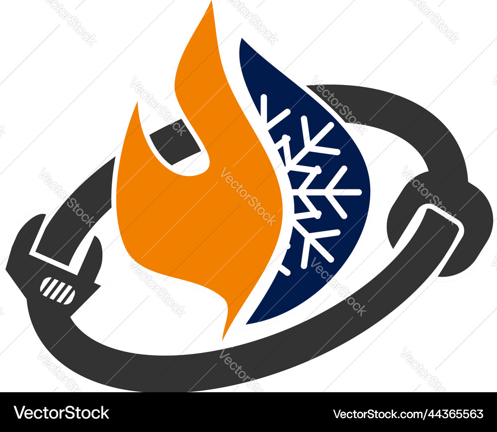 Heating cooling service logo icon brand identity Vector Image