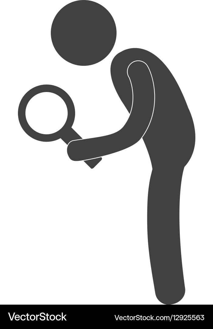 Man with search figure pictograph Royalty Free Vector Image