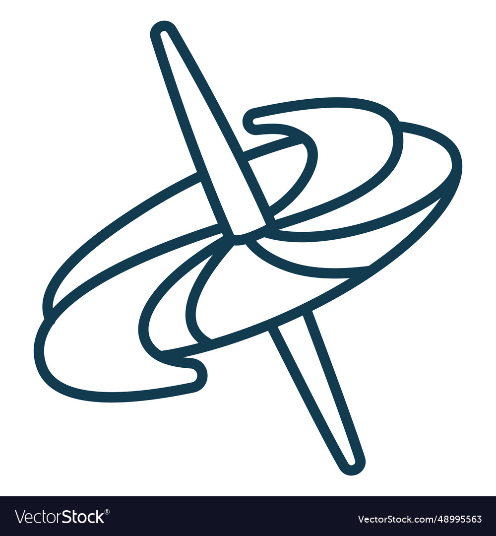 Rotating black hole simple stroke Royalty Free Vector Image