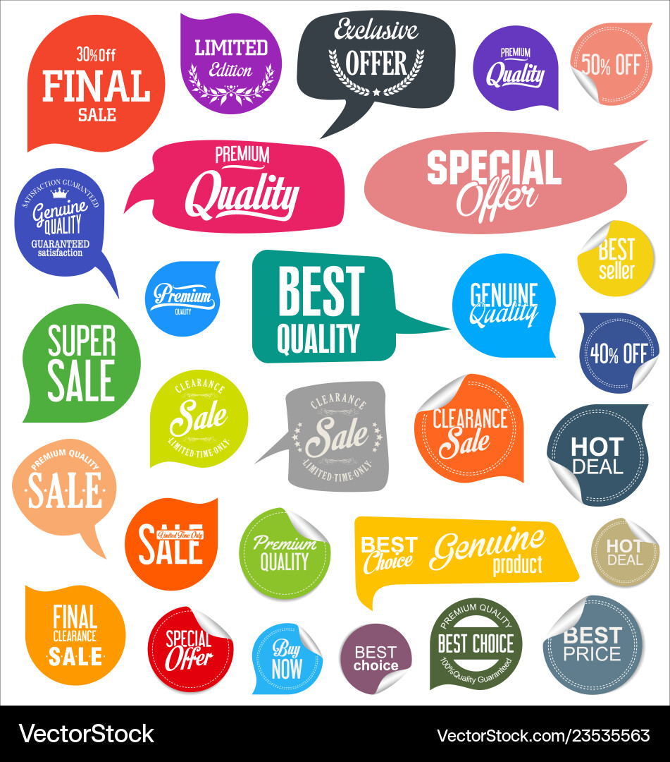Sale stickers and tags collection 2 Royalty Free Vector