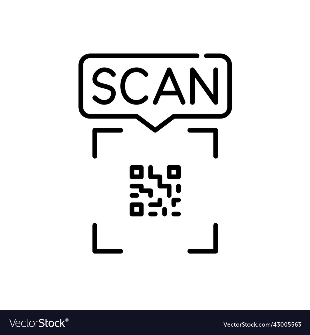 Scan a qr code speech bubble message pixel Vector Image