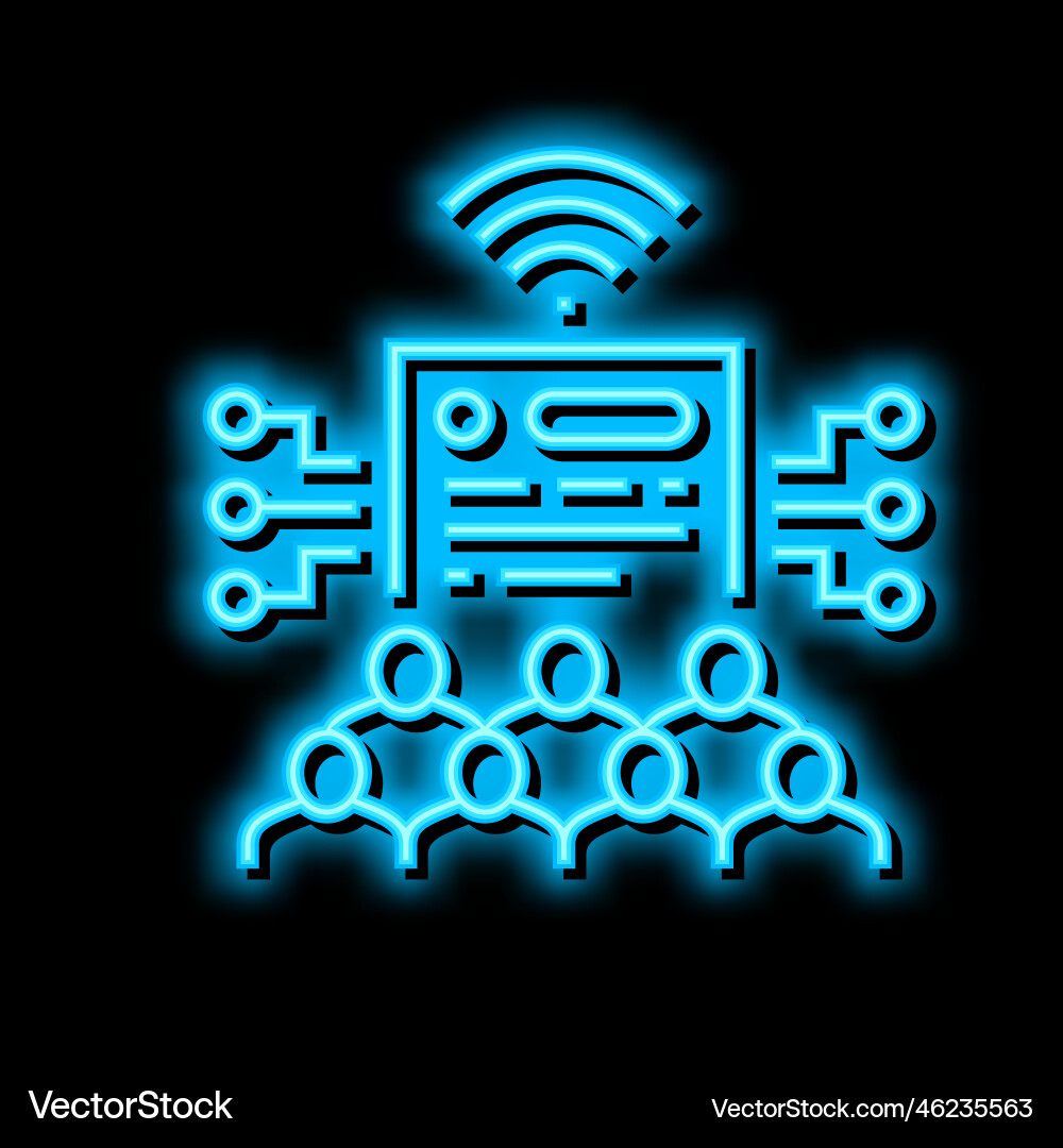 Social seeding neon glow icon Royalty Free Vector Image