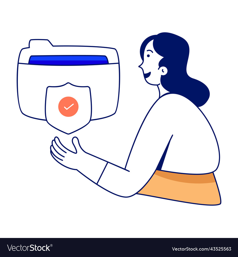 Trendy folder security flat Royalty Free Vector Image