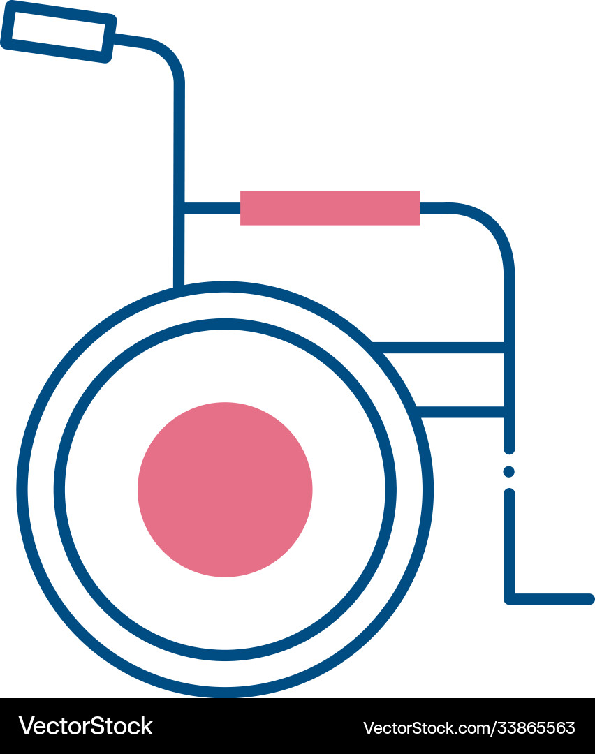 Wheelchair line style icon design Royalty Free Vector Image