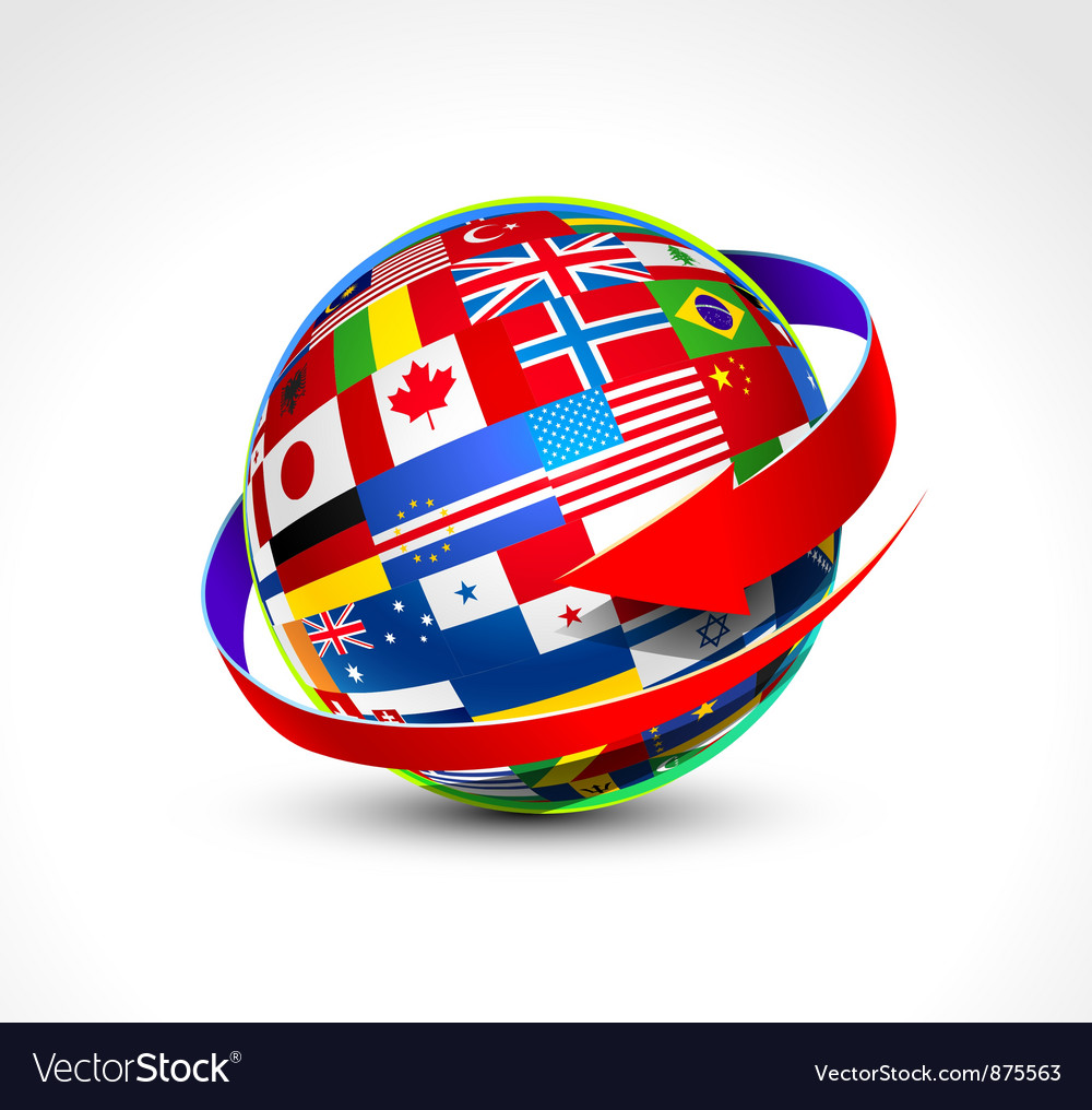 World flags sphere Royalty Free Vector Image - VectorStock