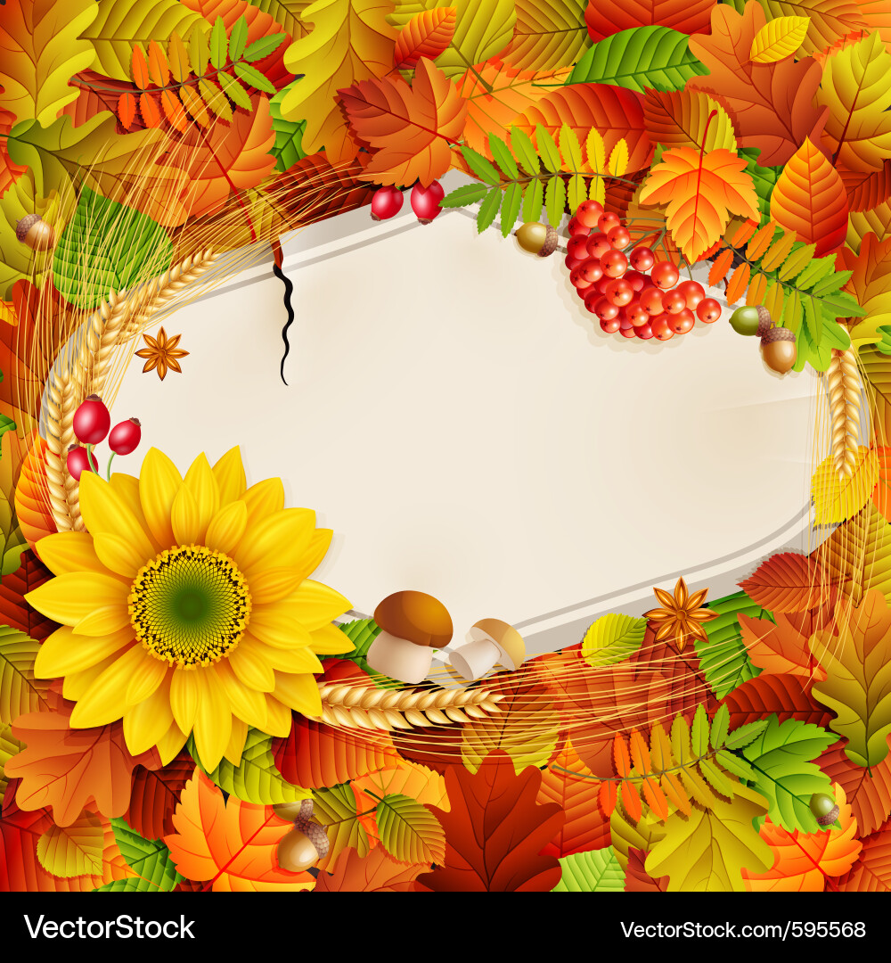 Autumn vintage greeting card Royalty Free Vector Image
