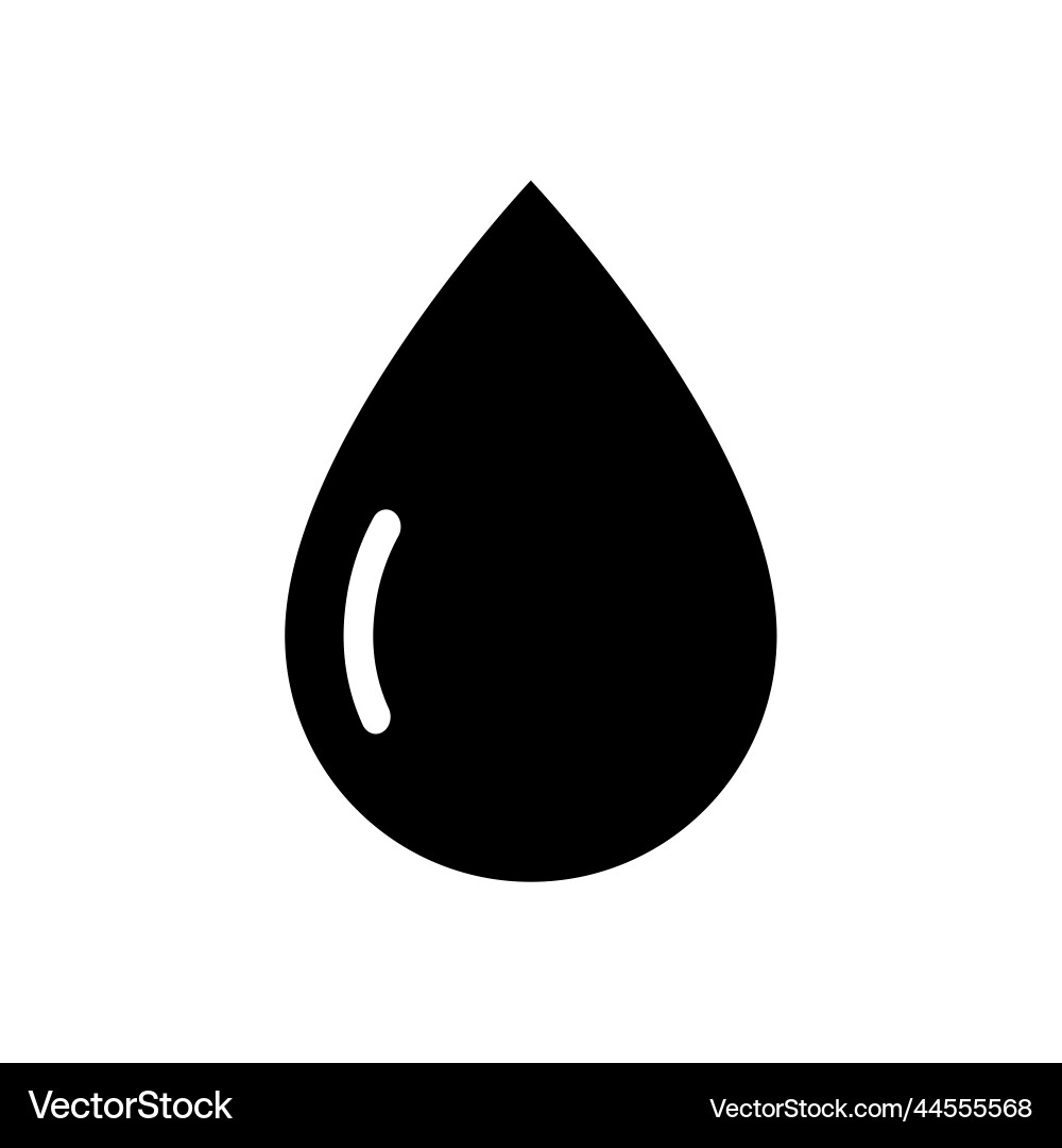 Black drop icon in flat weather symbol raindrop Vector Image