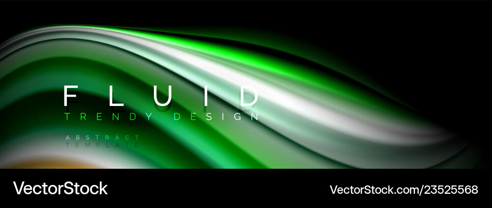 Bright colorful liquid fluid lines on black Vector Image