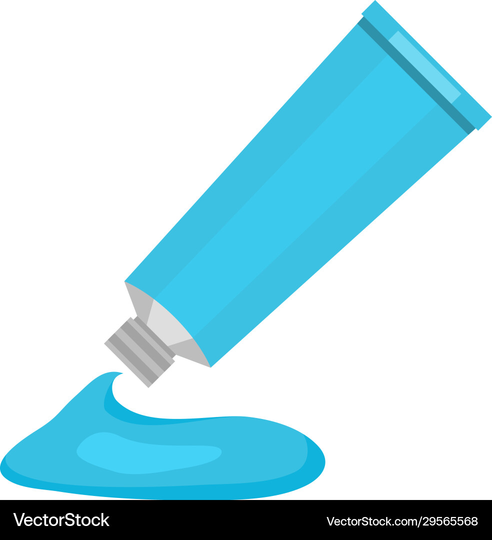 Color flat icon - tube blue paint Royalty Free Vector Image