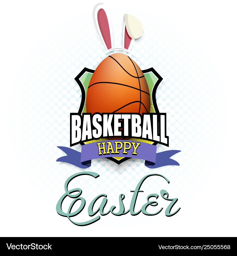 Happy easter basketball ball in form a egg Vector Image