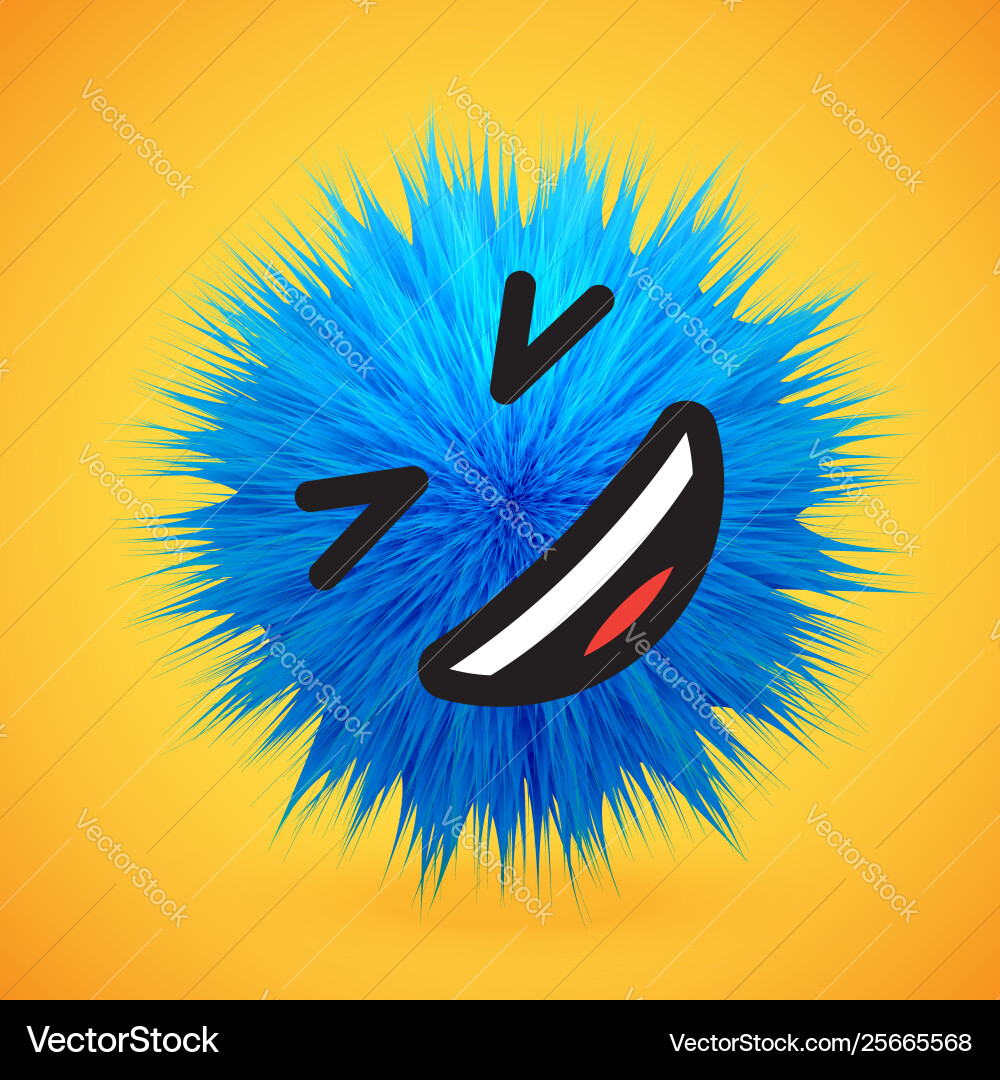 High-detailed 3d fur smiley emoticon Royalty Free Vector