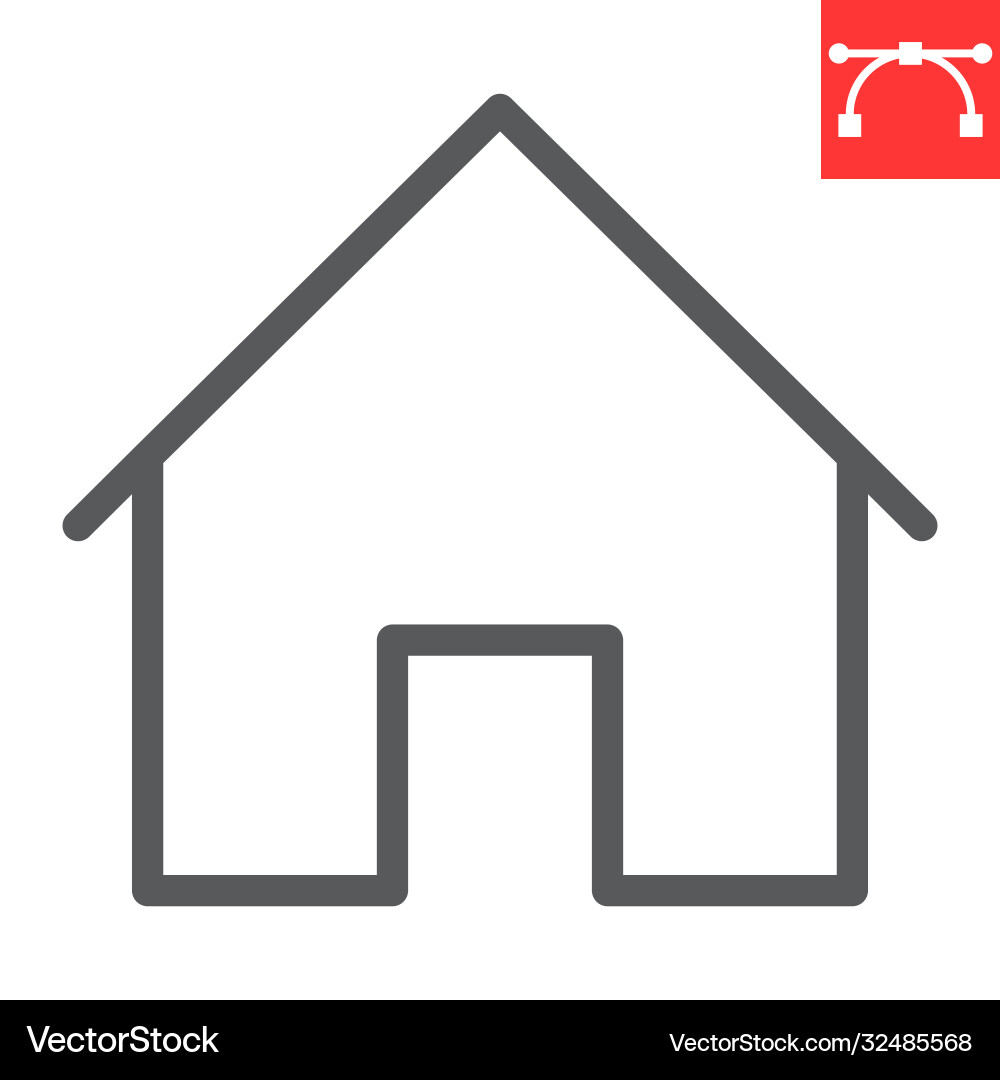 Home line icon ui and button house sign Royalty Free Vector