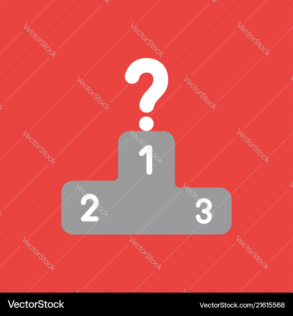 Icon concept of question mark on top winners Vector Image