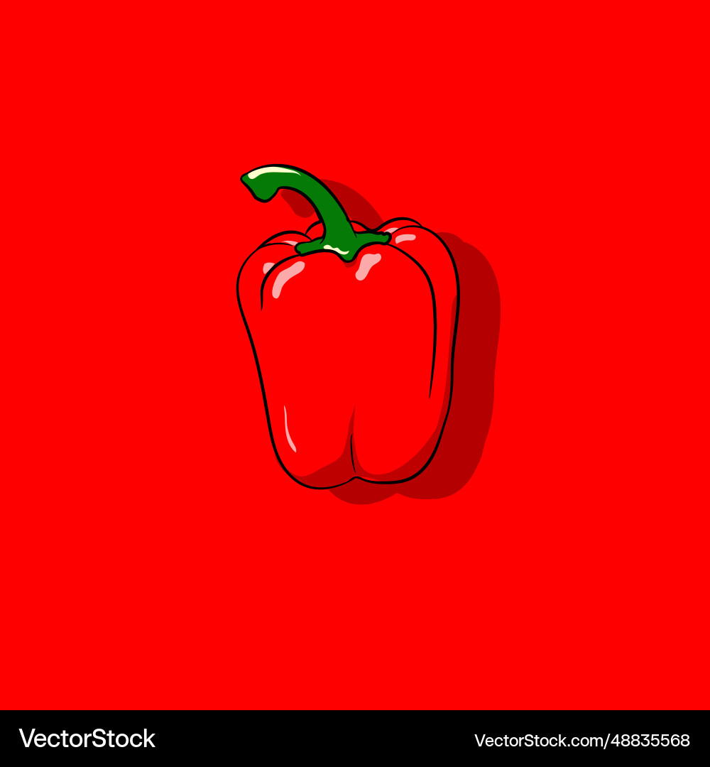 Image of fresh red bell pepper capsicum Royalty Free Vector
