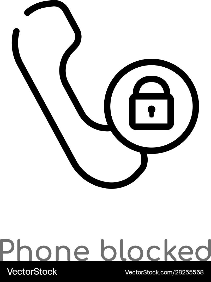 Outline phone blocked icon isolated black simple Vector Image